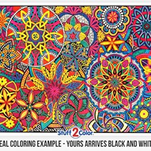 Stuff2Color Giant Coloring Poster Mandala Madness for Kids and Adults - Great for Family Time, Girls, Boys, Arts and Crafts, Adults, Care Facilities, Schools and Group Activities (1 Pack)