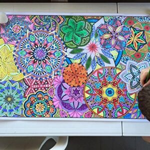 Stuff2Color Giant Coloring Poster Mandala Madness for Kids and Adults - Great for Family Time, Girls, Boys, Arts and Crafts, Adults, Care Facilities, Schools and Group Activities (1 Pack)