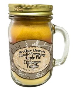 our own candle company apple pie cinnamon vanilla scented 13 ounce mason jar candle