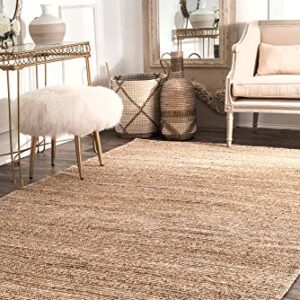 nuLOOM Emery Hand Woven Jute Area Rug, 5' x 8', Natural