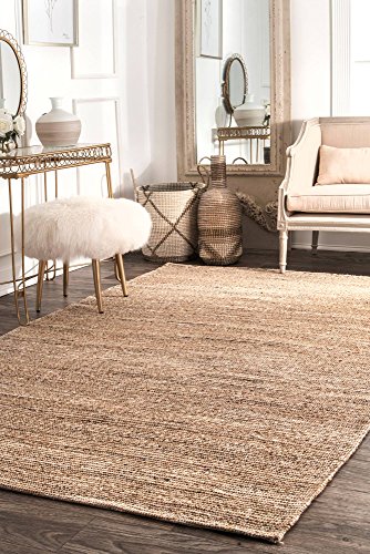 nuLOOM Emery Hand Woven Jute Area Rug, 5' x 8', Natural