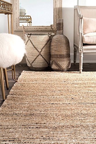 nuLOOM Emery Hand Woven Jute Area Rug, 5' x 8', Natural