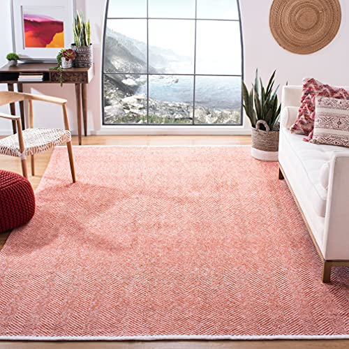 SAFAVIEH Nantucket Collection 4' x 6' Rust NAN144P Handmade Cotton Area Rug