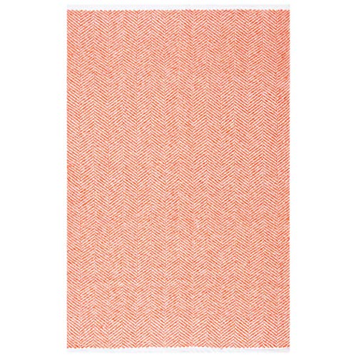 SAFAVIEH Nantucket Collection 4' x 6' Rust NAN144P Handmade Cotton Area Rug