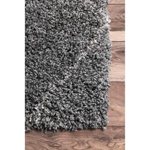 nuLOOM Trellis Cozy Soft & Plush Shag Area Rug, 6' 7" x 9', Grey