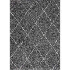 nuLOOM Trellis Cozy Soft & Plush Shag Area Rug, 6' 7" x 9', Grey