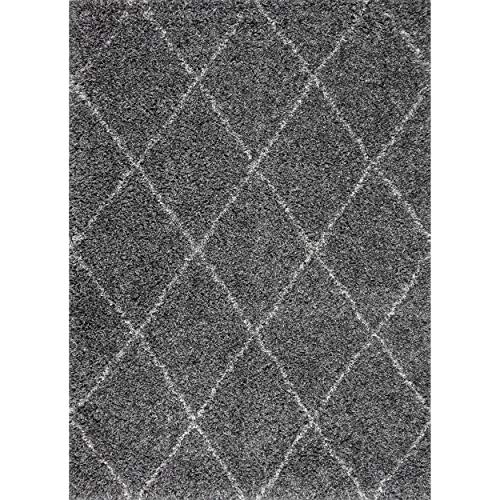 nuLOOM Trellis Cozy Soft & Plush Shag Area Rug, 6' 7" x 9', Grey