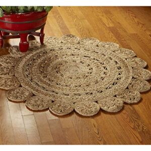 LR Resources Jute LR50134-NAT40RD Natural Round X 4 ft Indoor Area Rug, 4' x 4'