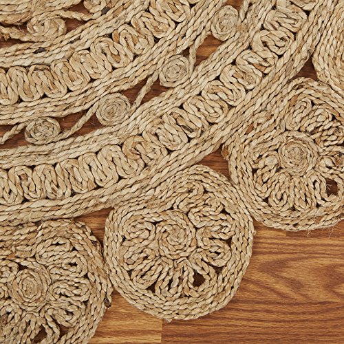 LR Resources Jute LR50134-NAT40RD Natural Round X 4 ft Indoor Area Rug, 4' x 4'