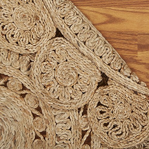 LR Resources Jute LR50134-NAT40RD Natural Round X 4 ft Indoor Area Rug, 4' x 4'