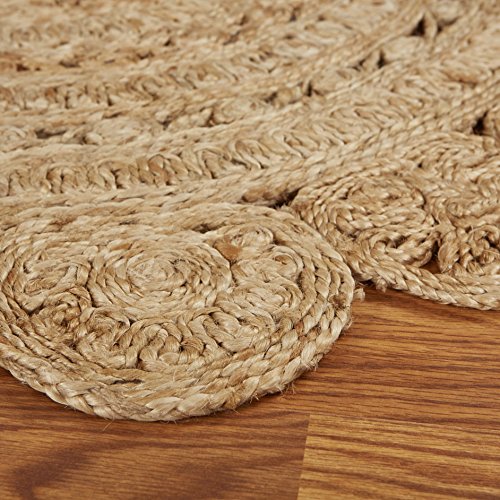 LR Resources Jute LR50134-NAT40RD Natural Round X 4 ft Indoor Area Rug, 4' x 4'