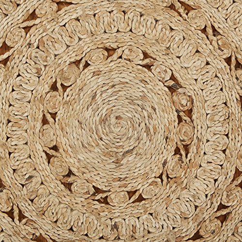 LR Resources Jute LR50134-NAT40RD Natural Round X 4 ft Indoor Area Rug, 4' x 4'