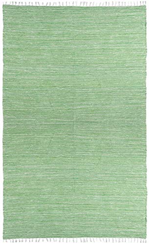 Complex Chenille Flat Weave Rug, 4-Feet by 6-Feet, Green