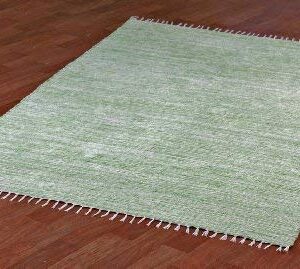 Complex Chenille Flat Weave Rug, 4-Feet by 6-Feet, Green