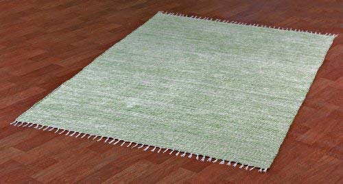 Complex Chenille Flat Weave Rug, 4-Feet by 6-Feet, Green