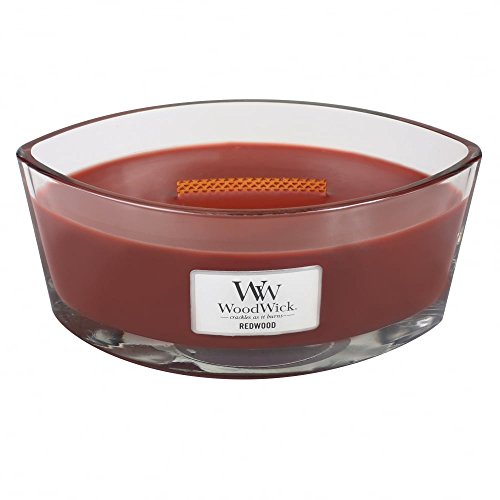 Woodwick Ellipse Scented Candle, Redwood, 16oz | Up to 50 Hours Burn Time