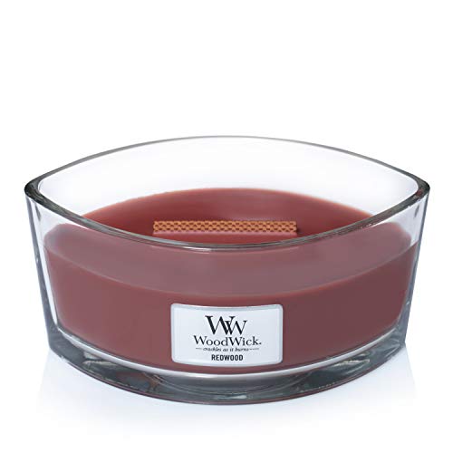 Woodwick Ellipse Scented Candle, Redwood, 16oz | Up to 50 Hours Burn Time