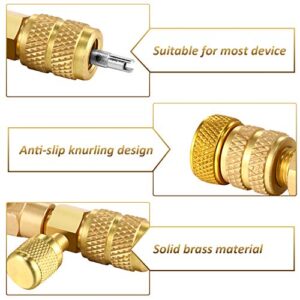 Mudder R22 R134a R12 A/c HVAC Valve Core Removal Tool Compatible with Dual Size 1/4 & 5/16 Port, R410 R32 Brass Adapter, 20 Pcs Cores and 10 Pcs Brass Nut HVAC Valve Core Removal Installer Tool Kit