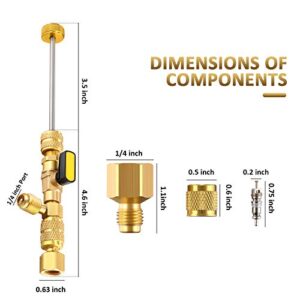 Mudder R22 R134a R12 A/c HVAC Valve Core Removal Tool Compatible with Dual Size 1/4 & 5/16 Port, R410 R32 Brass Adapter, 20 Pcs Cores and 10 Pcs Brass Nut HVAC Valve Core Removal Installer Tool Kit