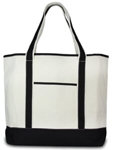 ensign peak deluxe canvas tote bag, black