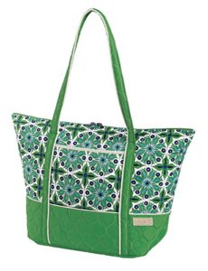 cinda b. super tote ii, verde bonita, one size