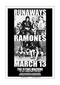 raw sugar art studio runaways / ramones 1978 akron concert poster