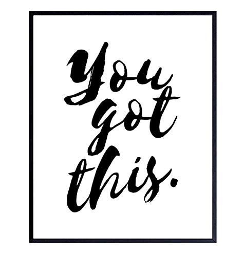 You Got This - Unframed Wall Art Print - Typography - Makes a Great Gift for Teachers - Chic Home Decor - Inspirational and Motivational - Ready to Frame (8x10) Photo