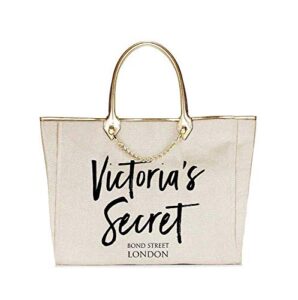 victoria’s secret angel city london cream tote gold tone