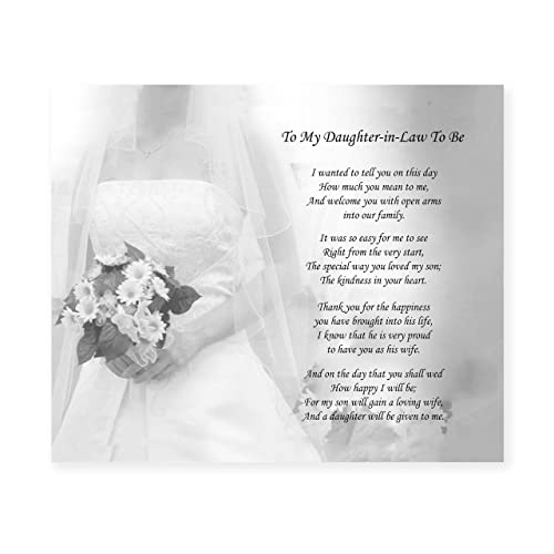 "Daughter-in-Law to Be- What You Mean To Me"- 10 x 8" Wall Art-Ready to Frame. Heartfelt Gift Saying Welcome To Our Family. Perfect Keepsake Wedding Gift for Any In-Law's & Brides-Room to Sign.