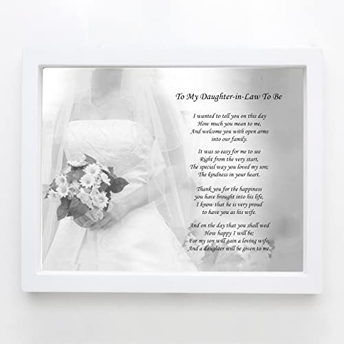 "Daughter-in-Law to Be- What You Mean To Me"- 10 x 8" Wall Art-Ready to Frame. Heartfelt Gift Saying Welcome To Our Family. Perfect Keepsake Wedding Gift for Any In-Law's & Brides-Room to Sign.