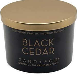 Sand & Fog Black Cedar Double Wick Candle with Lid 12 Oz