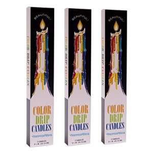 color drip candles, 3-pack (6 candles total)