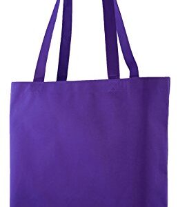 Large Shopping Tote with Shoulder Length Handles (Purple)