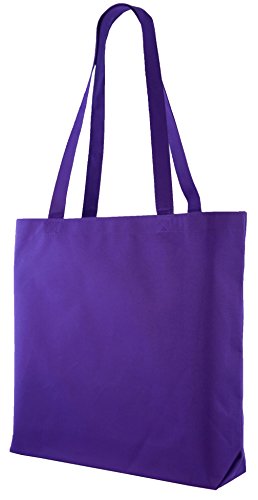 Large Shopping Tote with Shoulder Length Handles (Purple)