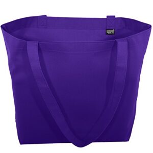 Large Shopping Tote with Shoulder Length Handles (Purple)