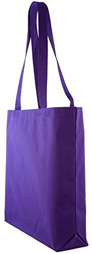 Large Shopping Tote with Shoulder Length Handles (Purple)