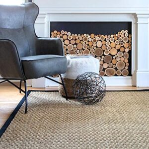 nuLOOM Hesse Checker Weave Seagrass Area Rug, 3' x 5', Black