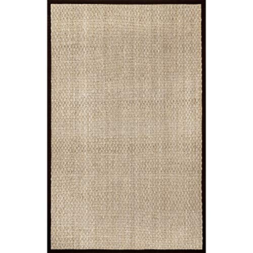 nuLOOM Hesse Checker Weave Seagrass Area Rug, 3' x 5', Black