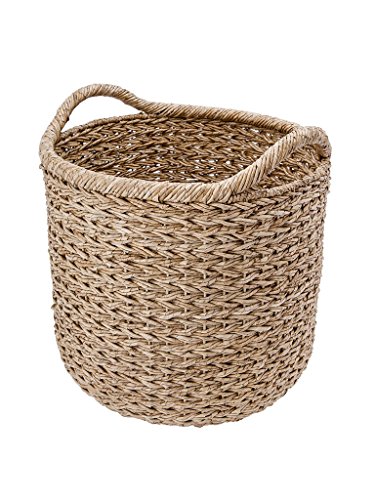 KOUBOO 1060091 Handwoven Decorative Storage Basket, X-Large, 20" x 20" x 22", Twisted Sea Grass