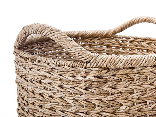 KOUBOO 1060091 Handwoven Decorative Storage Basket, X-Large, 20" x 20" x 22", Twisted Sea Grass