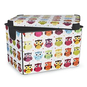 curver stockholm owls deco storage box multi colour, 22 litre