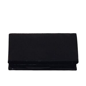 jnb basic patent foldover clutch, black