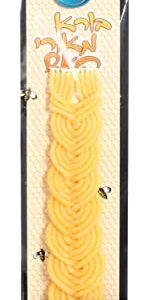 Braided Beeswax Havdalah Candle - Wide Rounded Chevron Braid - Hand Dipped Bees Wax Braided - Shabbat Judaica Gift