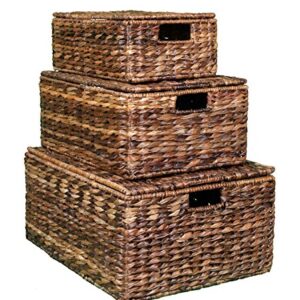 BIRDROCK HOME Abaca Nesting Baskets - 3 baskets - Environmentally Friendly