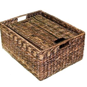 BIRDROCK HOME Abaca Nesting Baskets - 3 baskets - Environmentally Friendly