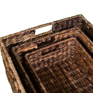 BIRDROCK HOME Abaca Nesting Baskets - 3 baskets - Environmentally Friendly