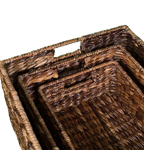 BIRDROCK HOME Abaca Nesting Baskets - 3 baskets - Environmentally Friendly