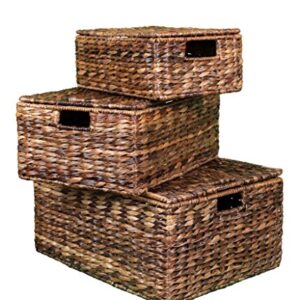 BIRDROCK HOME Abaca Nesting Baskets - 3 baskets - Environmentally Friendly