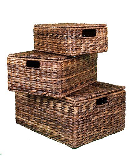 BIRDROCK HOME Abaca Nesting Baskets - 3 baskets - Environmentally Friendly