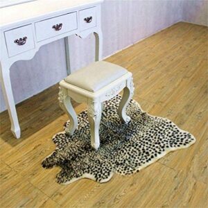 Leopard Print Rug, 3.3’ Wx3.1’ L Feet Cute Faux Cheetah Cowhide Skin Fur Rug Animal Printed Area Rug Carpet for Home Office, Livingroom, Bedroom